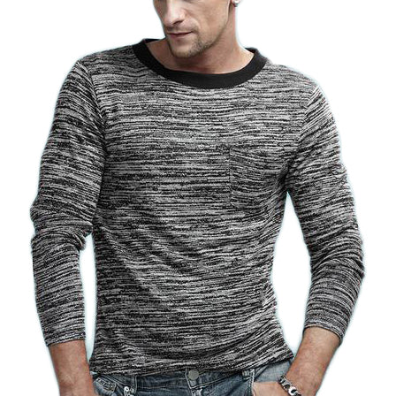 Striped Pattern Solid Color Long Sleeve Shirt for men - wanahavit