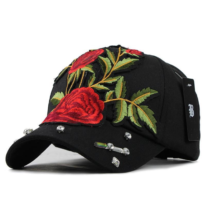Rose Embroid Baseball Cap for women - wanahavit