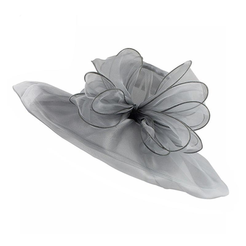 Elegant Wide Brim Ribbon Knot Church Hat for women - wanahavit