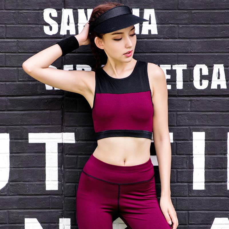 Color Accent Full Mesh Covered Back Sports Bra for women fitness ...