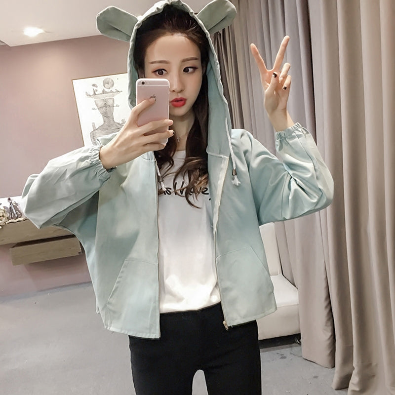 Cute Mouse Ear Pockets Applique Hoodies for women - wanahavit