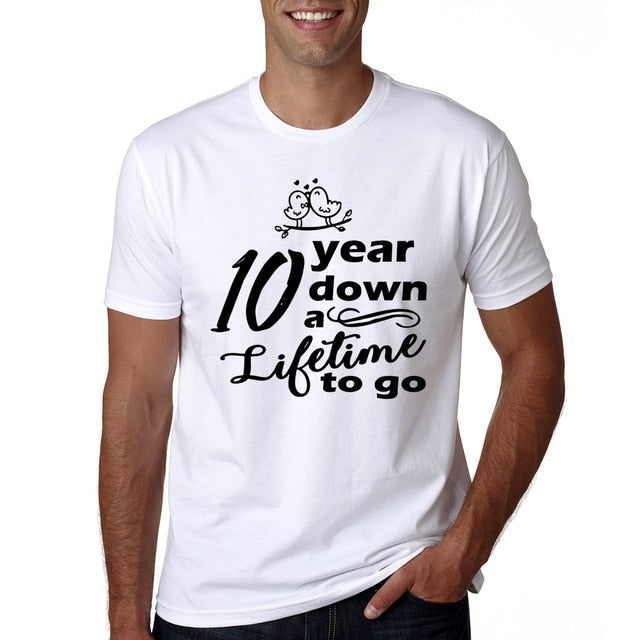 10 Years Down A Lifetime To Go Couple Matching Couple Tees for unisex ...