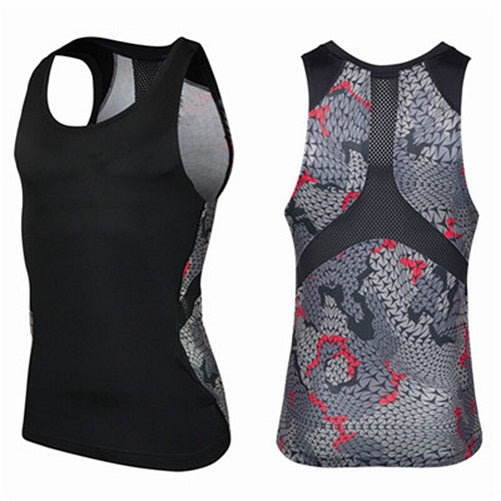 Reptile Skin Printed Bodybuilding Compression Shirt for men fitness ...