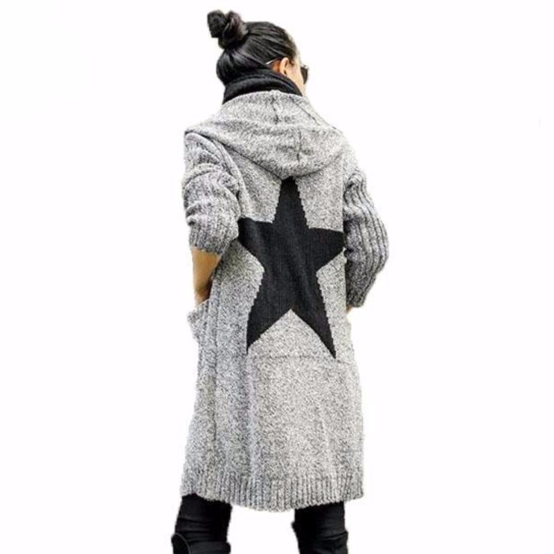 Thick Winter Knitted Star Cardigan Coat for women - wanahavit